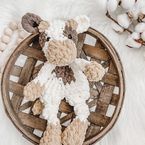 Cow Stuffed Animal Lovey, Cow Nursery Decor, Baby Lovey Blanket, Farm ...