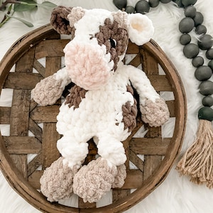 Cow Baby Lovey Toy, Cow Farm Animal Nursery Decor, Baby Lovey Blanket ...