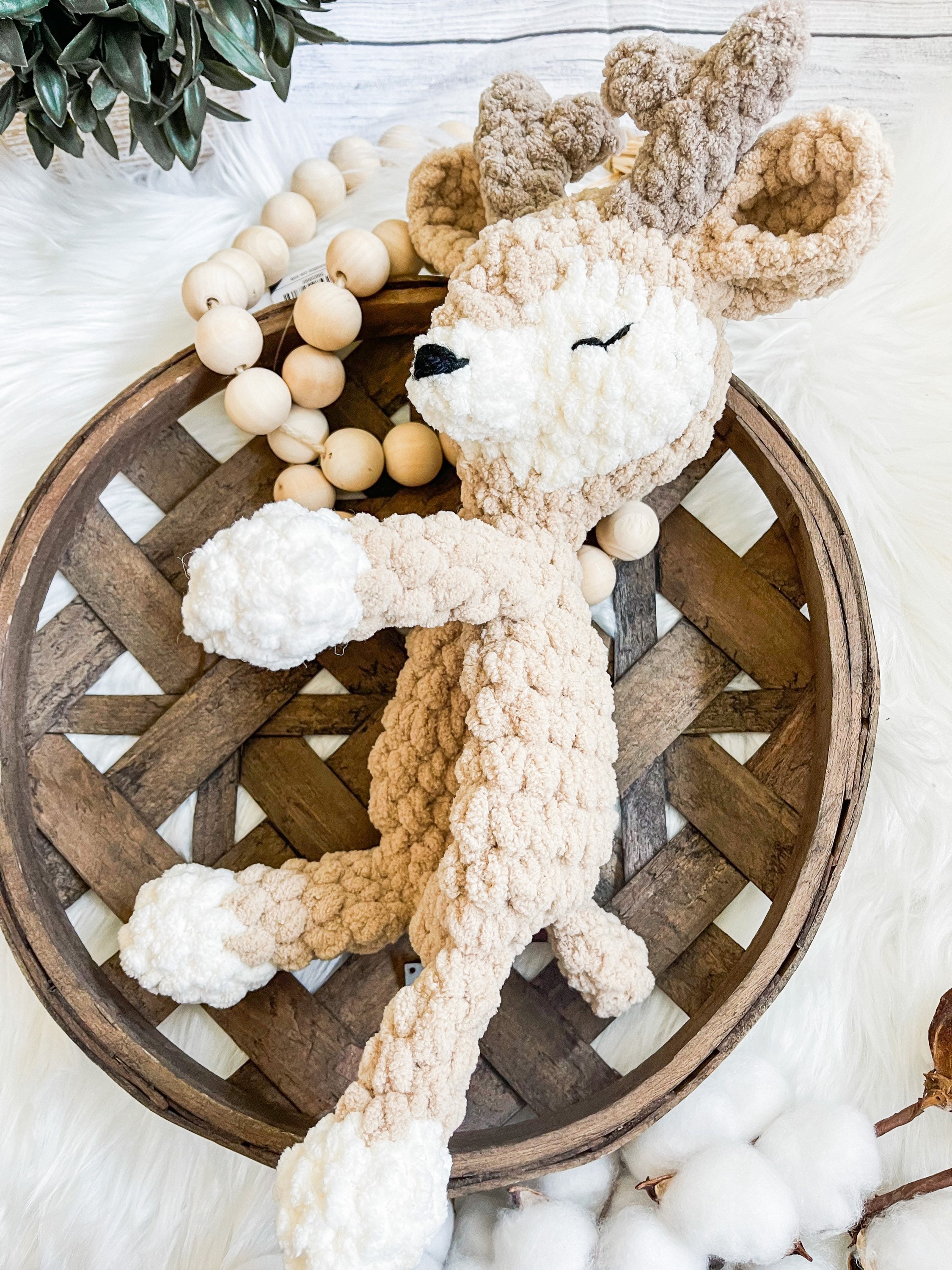 Deer Lovey Snuggler, Woodland Nursery, Buck Lovey, Baby Lovey Animal ...