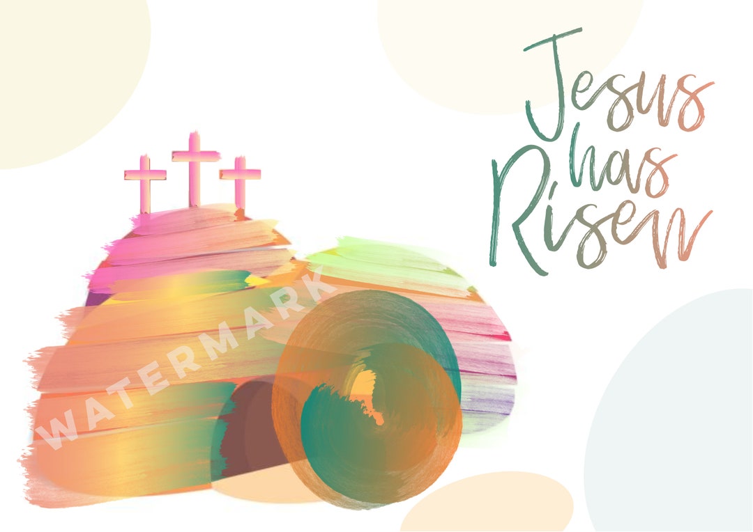 Jesus Has Risen Digital Download Print, Easter, Christian Bible ...