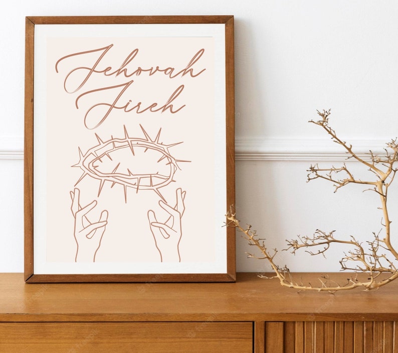 Jehovah Jireh Digital Download Print, Christian Bible Calligraphy Wall ...