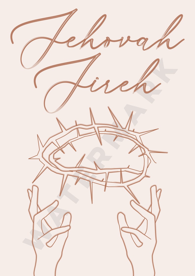 Jehovah Jireh Digital Download Print, Christian Bible Calligraphy Wall ...