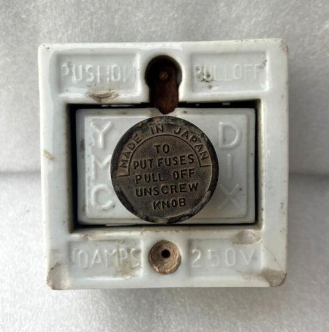 Vintage Old Ceramic Fuse Box Electric Use Mem Dix Made in Japan 10 Amps ...