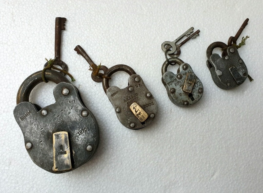 Antique Old Iron Lot of 4 Lock With Key Good Working Condition Lock - Etsy