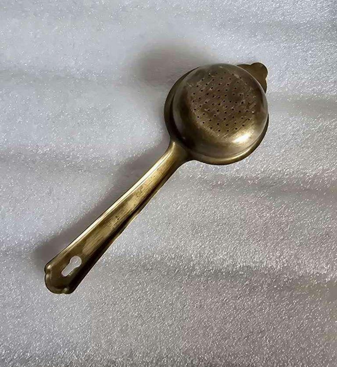 Antique Brass Strainer Hand Carved Old Tea Strainer Brass Kichenware ...