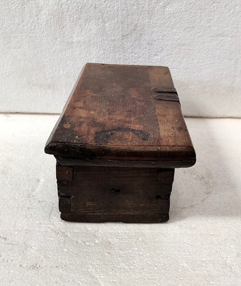 Antique Wooden Lock Box Vintage Wood Storage Box Wooden Safe Cash Box ...