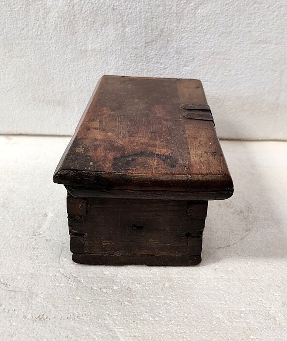 Antique Wooden Lock Box Vintage Wood Storage Box Wooden Safe Cash Box ...