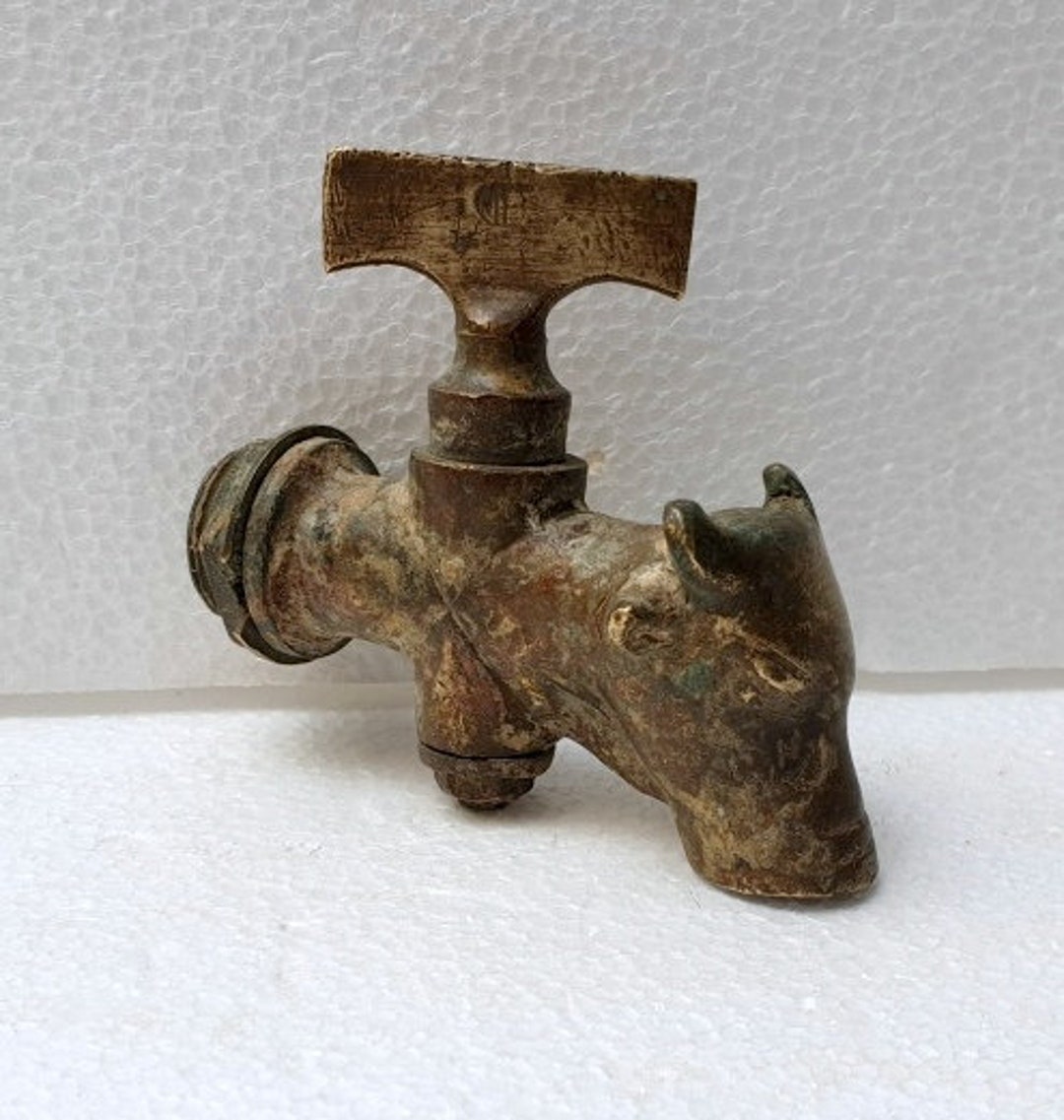 Old Brass Cow Head Tap Hand Carved Unique Cow Head Tap Old Original Cow ...