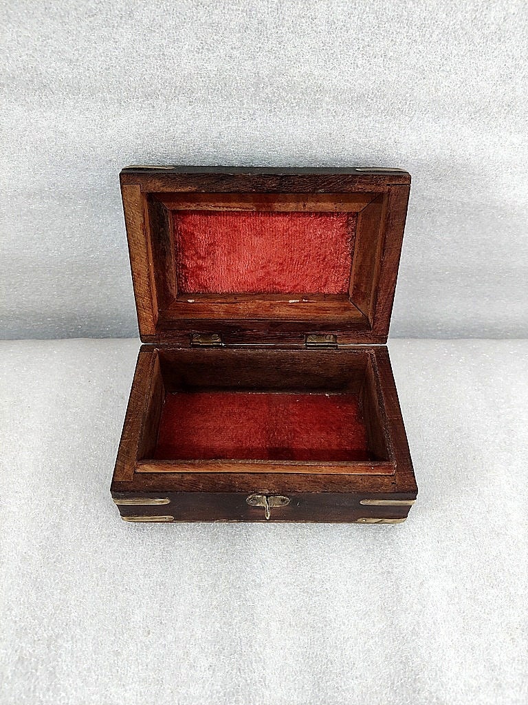 Antique Rare Wooden Islamic Mughal Jewelry Box Old Hand Carved Brass ...