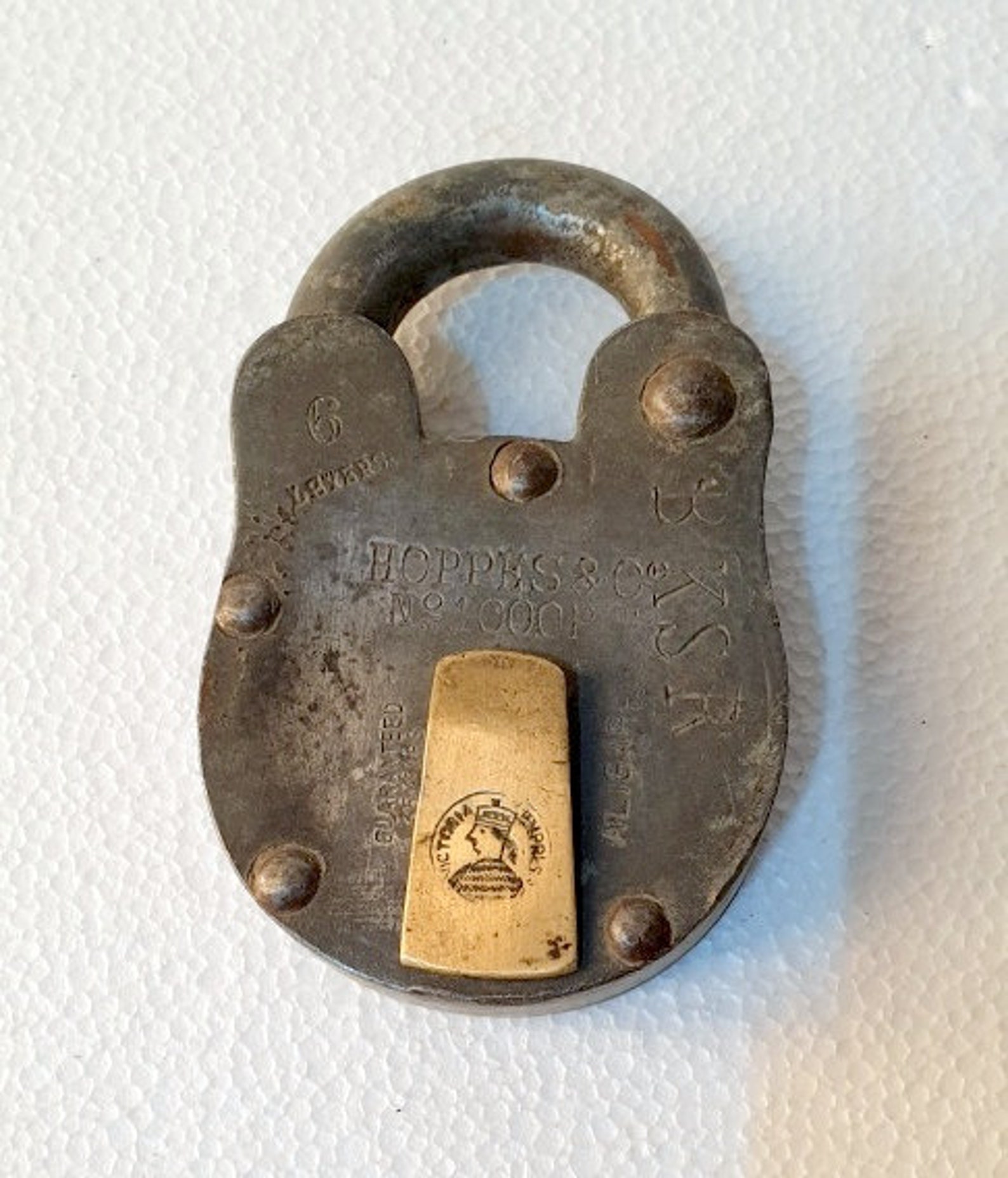 Antique Old Iron Brass Lock 6 Levers Padlock Unique Lock Big Lock ...