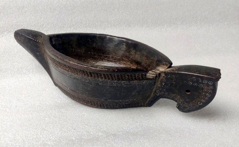 Antique Indian Wooden Designed Grinder Kharal Pot Mortar Old Fine Hand ...