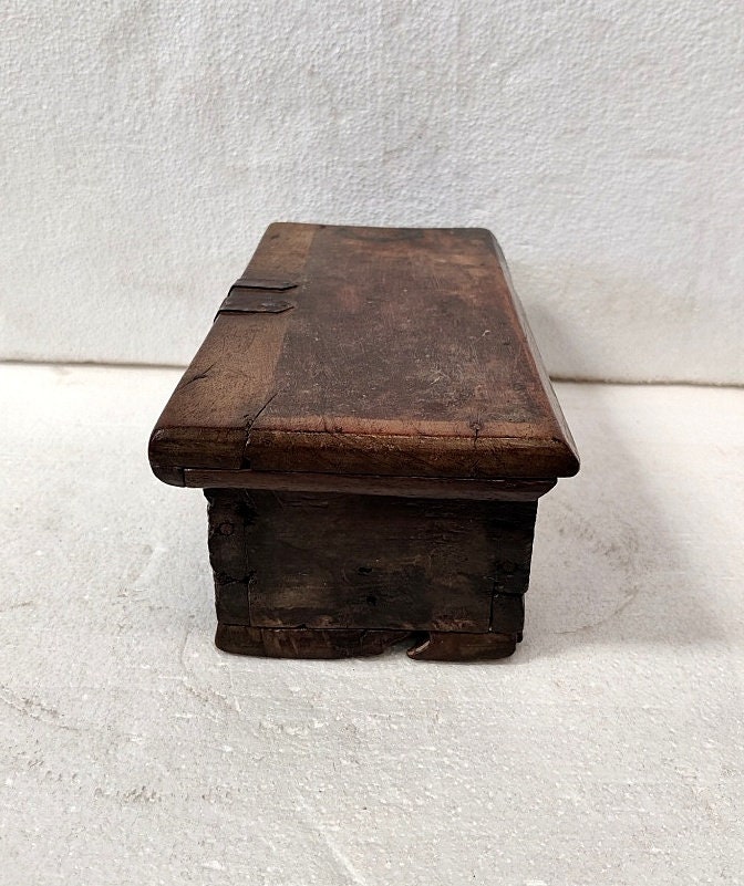 Antique Wooden Lock Box Vintage Wood Storage Box Wooden Safe Cash Box ...