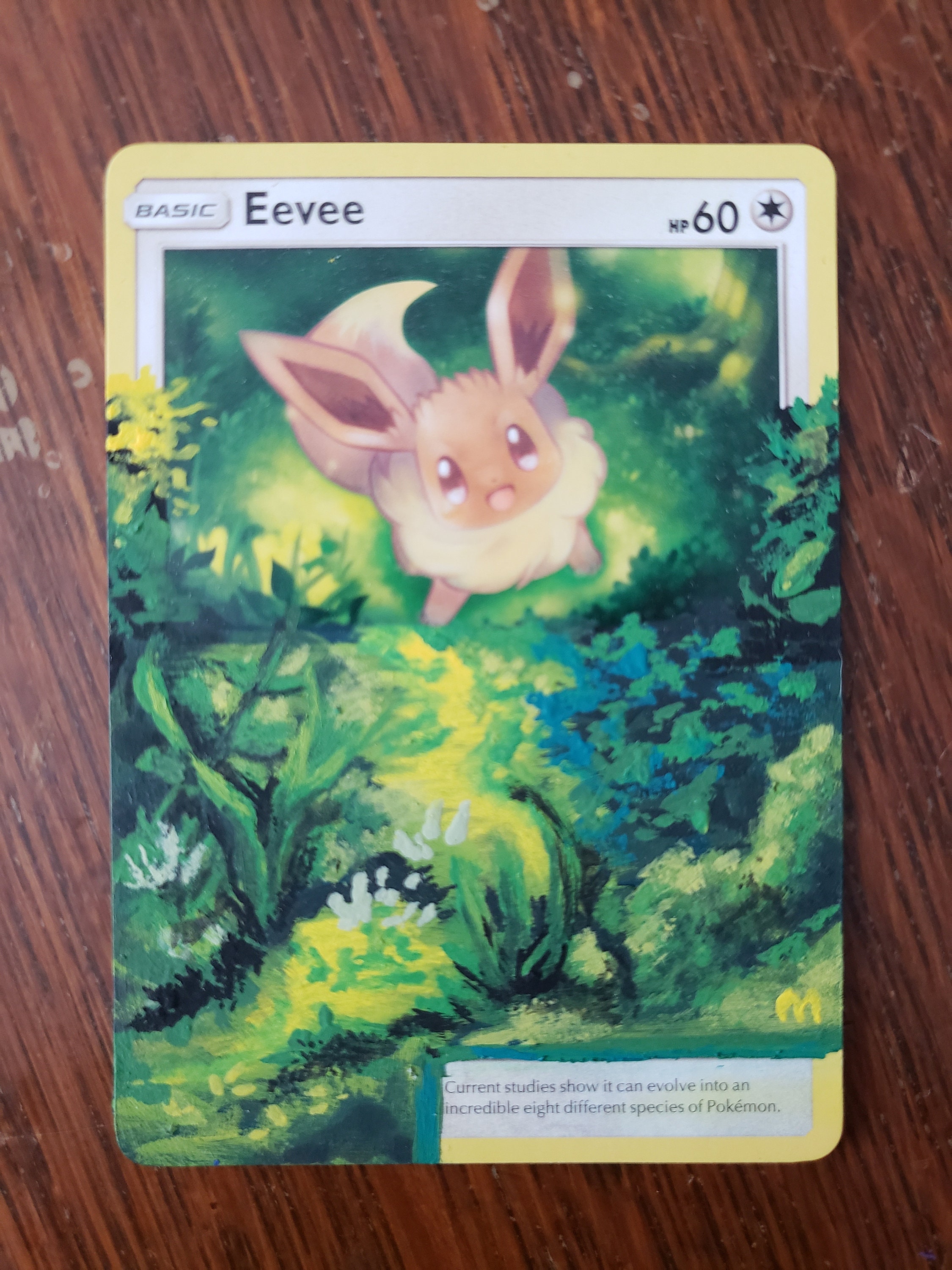 Custom Painted Eevee Pokémon Card | Etsy