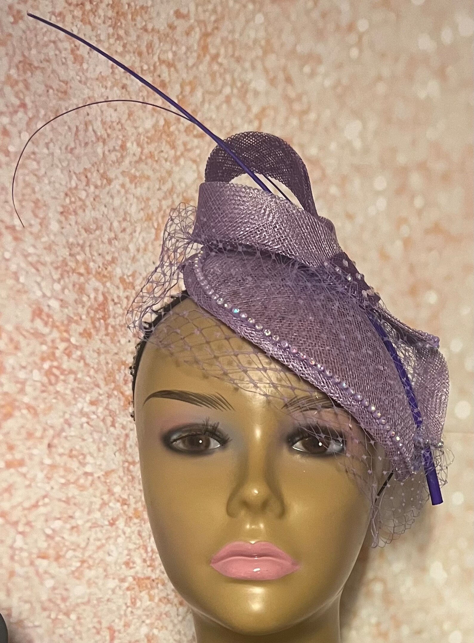 Lavender Fascinator Half Hat for Church, Wedding, Mother of the Bride ...