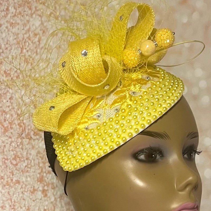 Yellow Fascinator - Etsy
