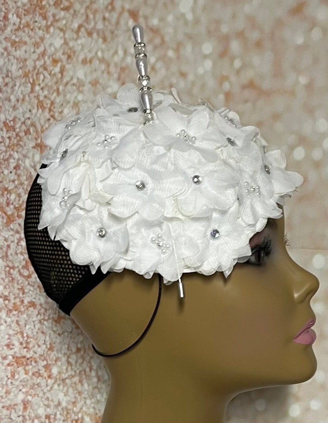 White Flower Half Hat Fascinator for Weddings Church and - Etsy