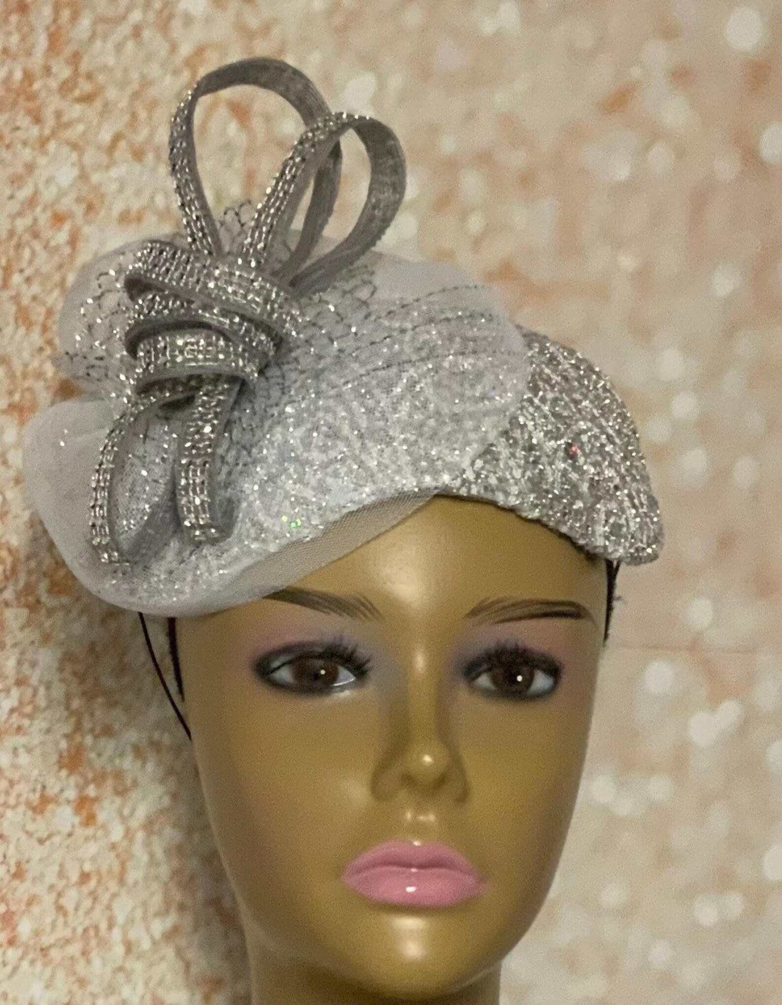 Silver Sequin Rhinestone Crystal Bling Fascinator Hat - Etsy