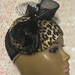 Leopard Print Fascinator Half Hat for Church Head Covering, Tea Party ...