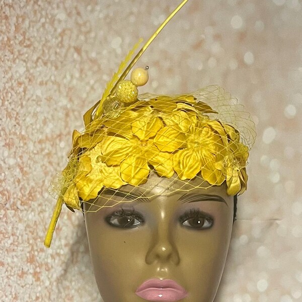 Yellow Fascinator - Etsy