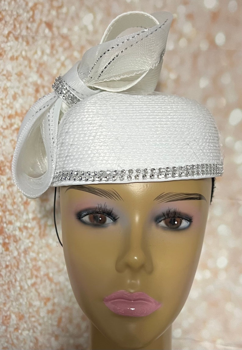 White Hat for Church Wedding Mother of the Bride Head - Etsy