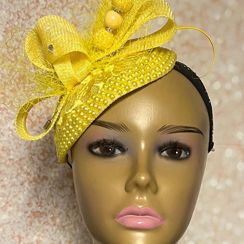 Yellow Fascinator - Etsy