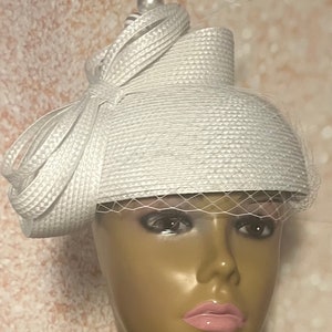 White Full Hat for Women, White Hat for Church, Wedding, Derby Hat, Tea ...