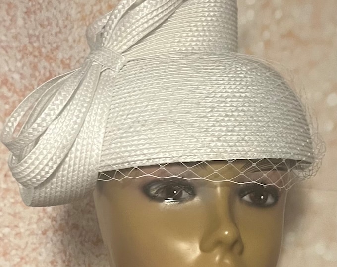 White Full Hat for Women, White Hat for Church, Wedding, Derby Hat, Tea ...