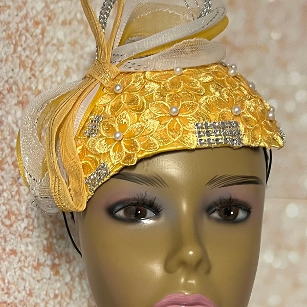 Yellow Fascinator - Etsy