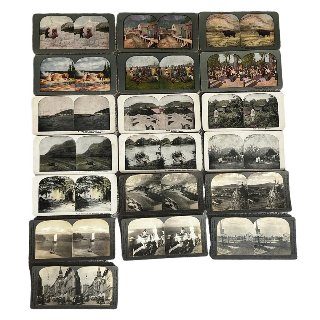 Set of 19 Antique Stereoscope Slides From Keystone View Company & More ...