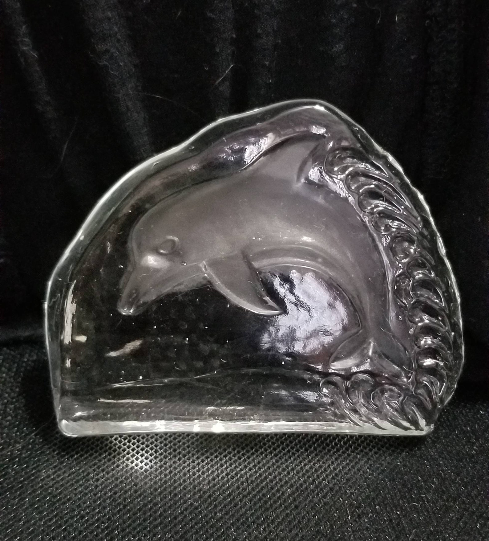 Engraved Dolphin Paperweight With Dolphin Splashing in Waves and Die ...