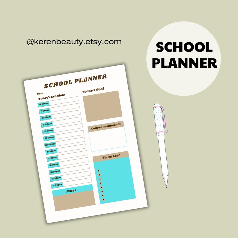 Printable Student Planner Academic Planner Printable College Student ...
