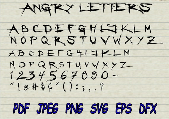 Angry Letters Alphabet Font Svg Letters Customize Svg Vinyl - Etsy