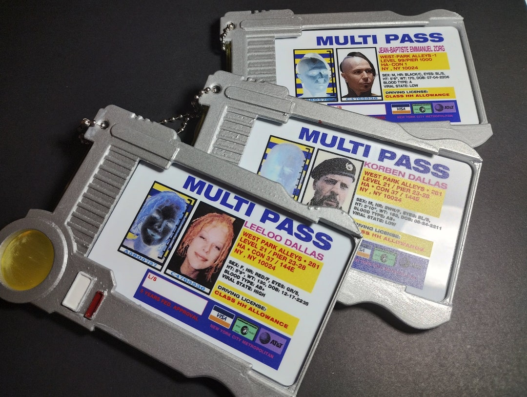 Multipass for Cosplay Business Card Holder 3D Printed and Hand Painted. With Plastic ID Card ...