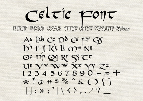 Celtic Calligraphy Alphabet