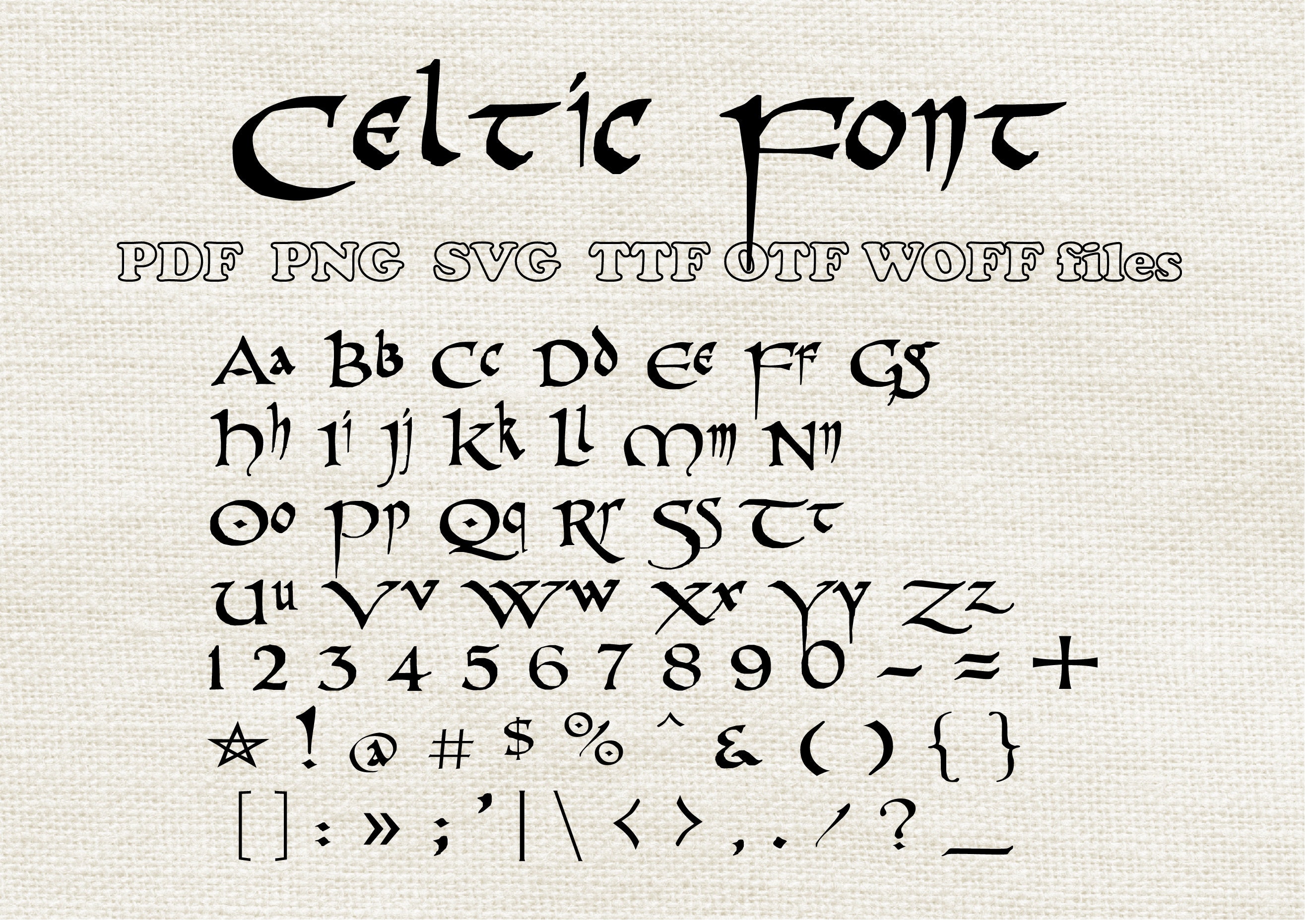 Ancient Celtic Alphabet Letters