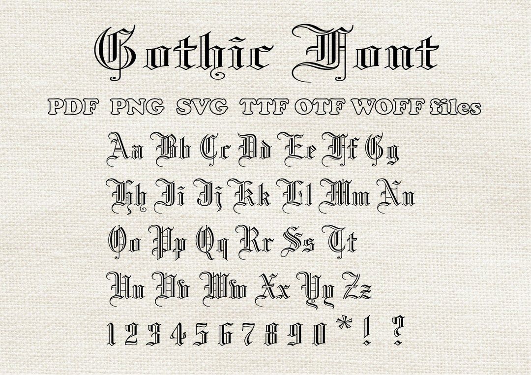 Gothic, Old English, and German Style Font , Rock Font for Design and ...