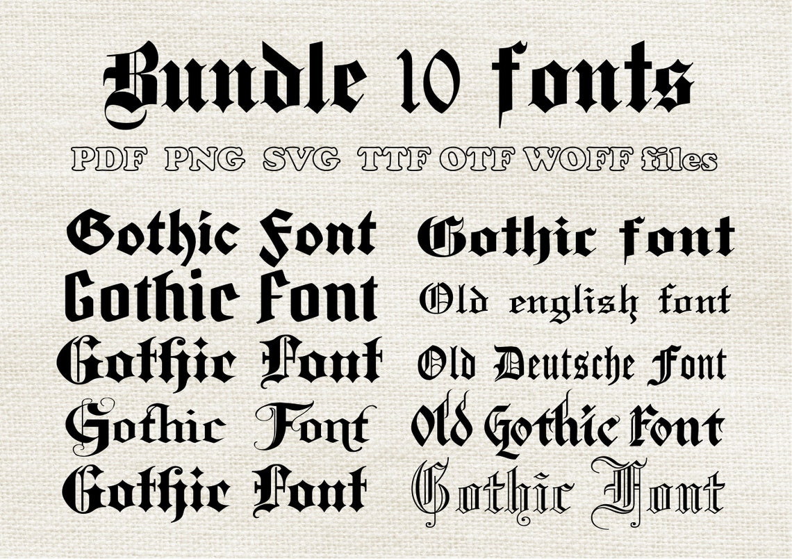 Gothic, Old English, and German Style Font Bundle, Font for Design and ...