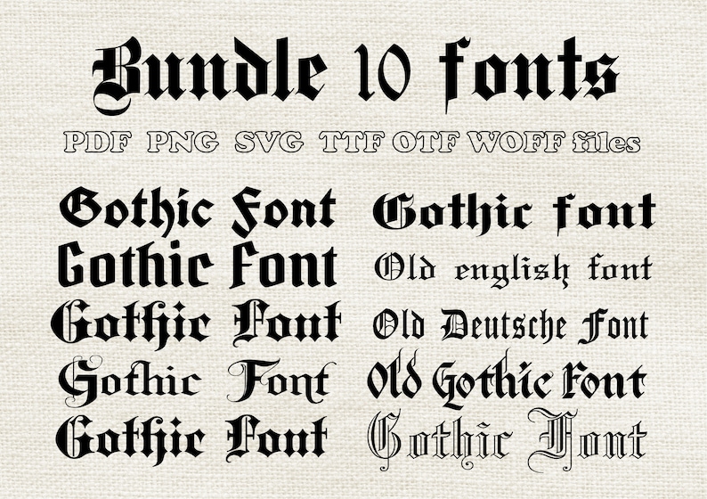 Gothic, Old English, and German Style Font Bundle, Font for Design and ...