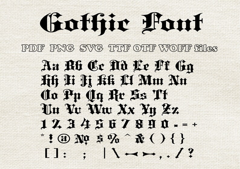 Gothic, Old English, and German Style Font , Rock Font for Design and ...