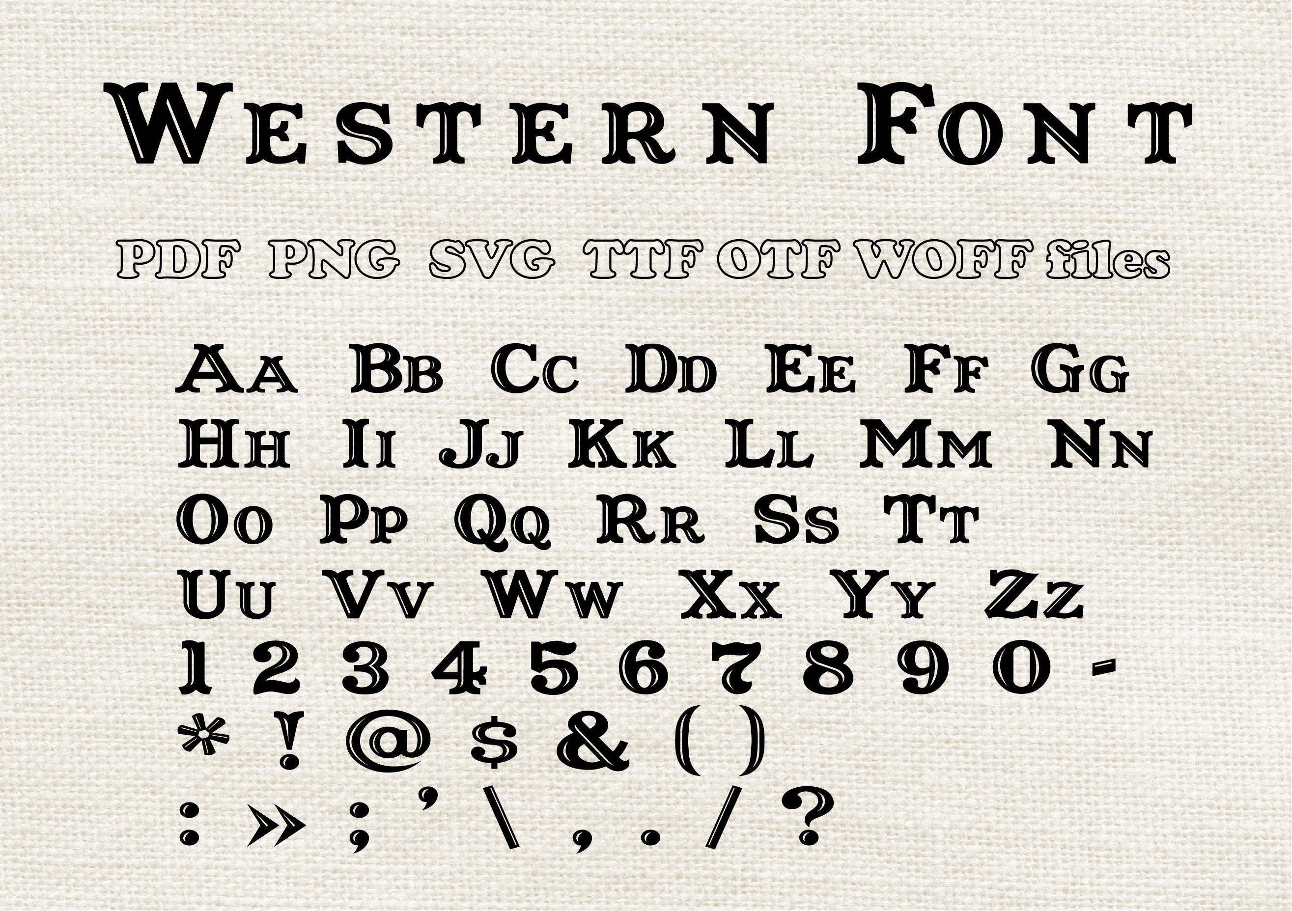 Western Font TTF SVG Files Cowboy Style Font for Design and - Etsy
