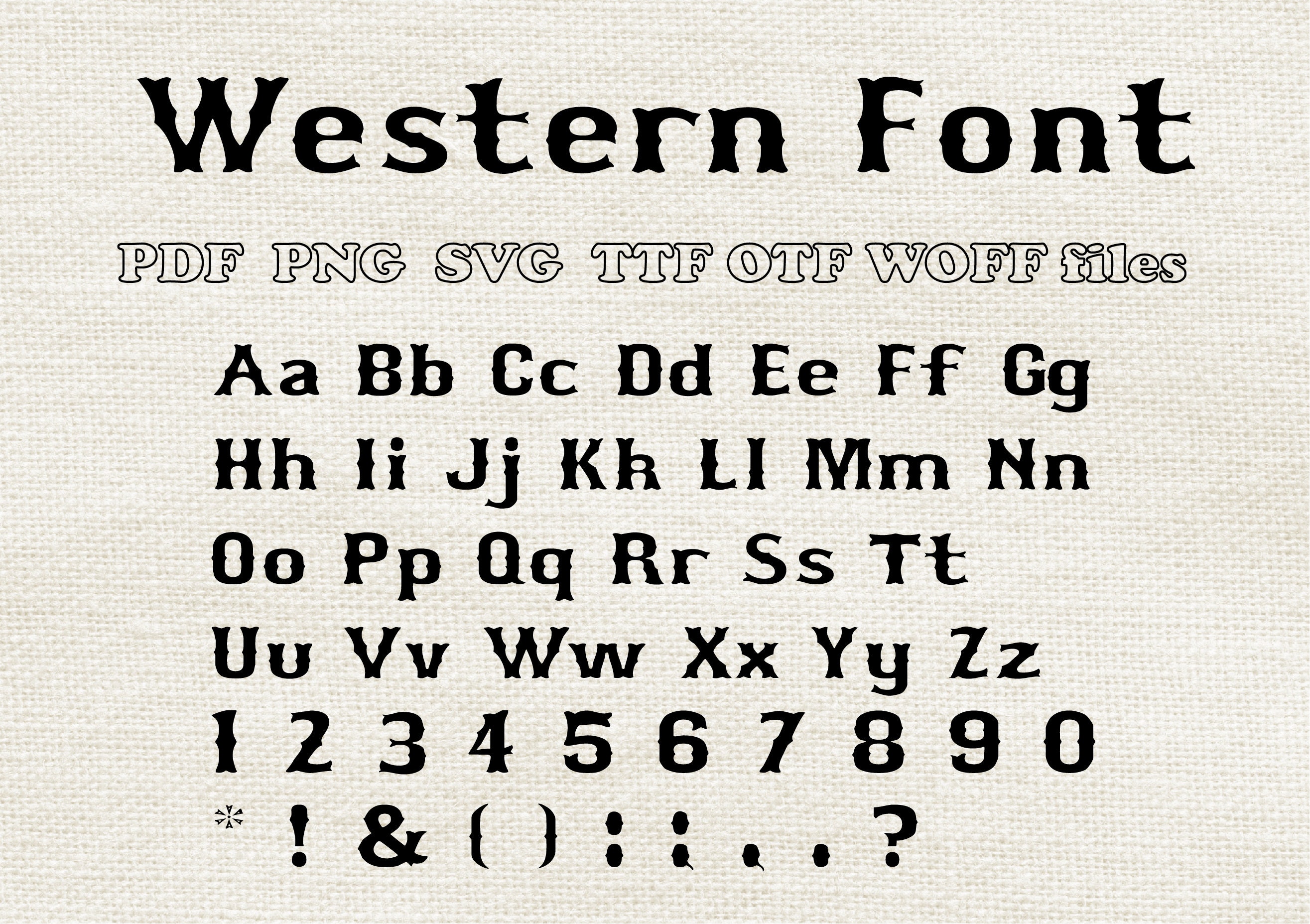 Western Font TTF, SVG Files Cowboy Style Font for Design and Crafts Otf ...