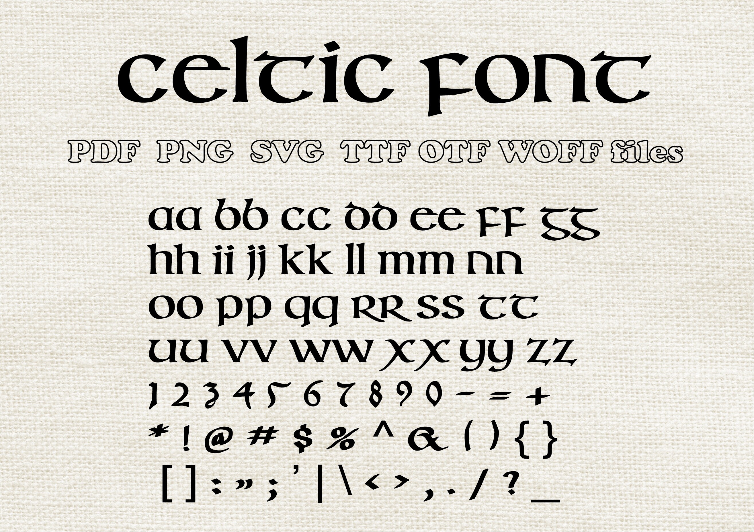 Celtic Alphabet Old Celtic Font Otf Installation Files Svg - Etsy