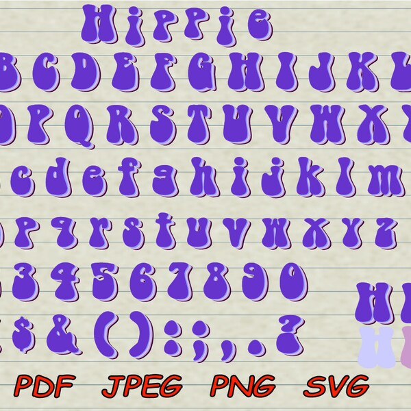 Hippie Letters Svg - Etsy