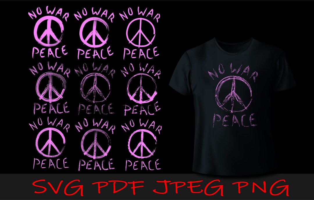 Pacifist Symbol Silhouette SVG Peace No War Svg Cricut - Etsy
