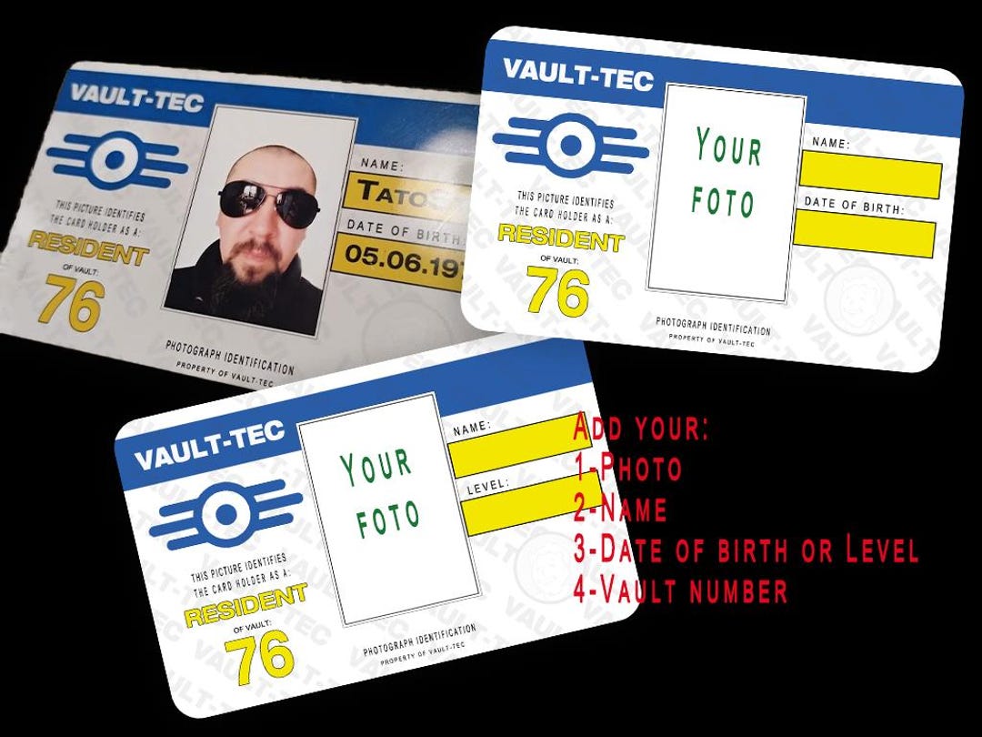 Replica Fan Art Vault Resident ID Card Personification for Cosplay for ...