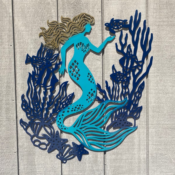 Mermaid Metal Art - Etsy