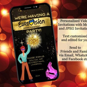 Eurovision Song Contest Party Invitation Digital JPEG & VIDEO - Etsy UK