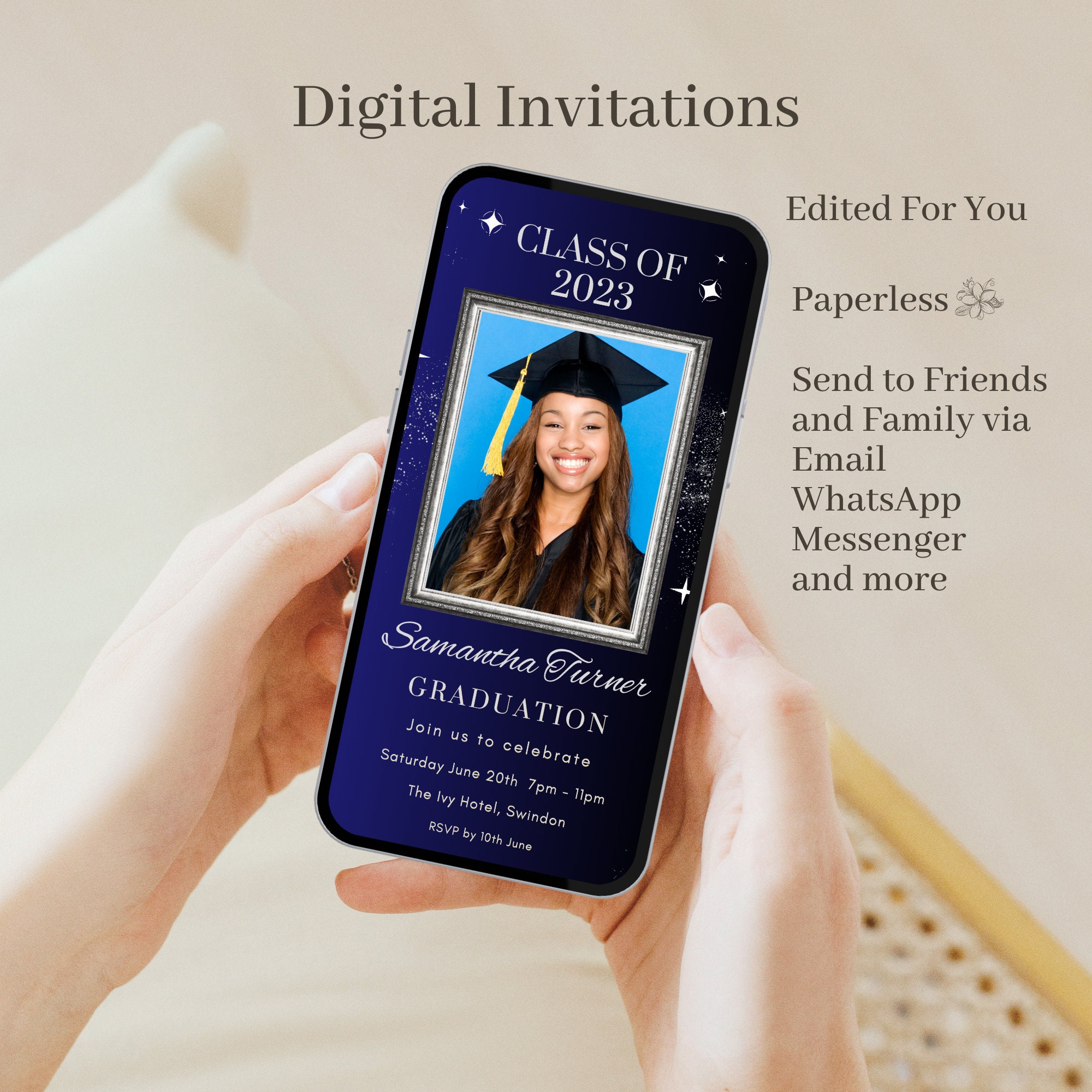Graduation Party Photo Invitation, Digital JPEG & VIDEO With Music ...