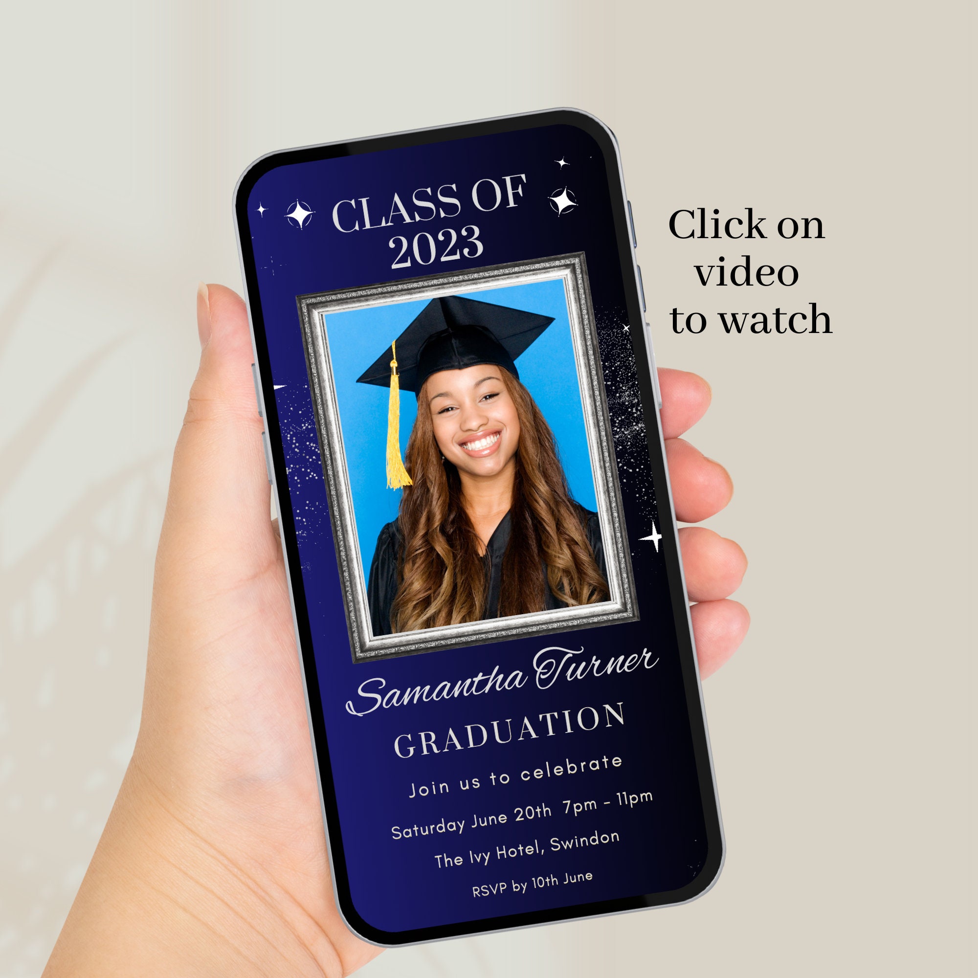 Graduation Party Photo Invitation, Digital JPEG & VIDEO With Music ...
