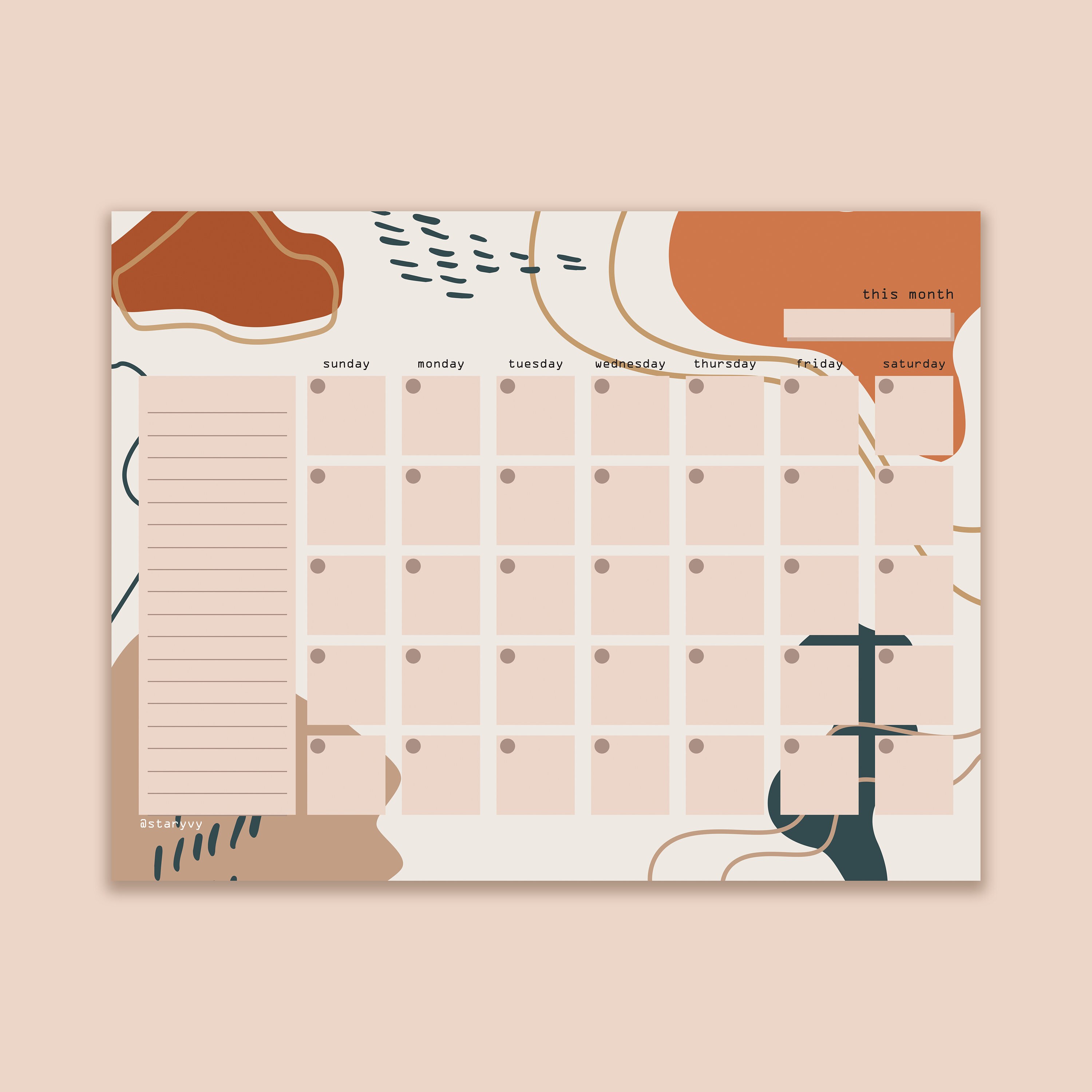 Monthly and Weekly Planner Printable Pdf Planner Sets - Etsy